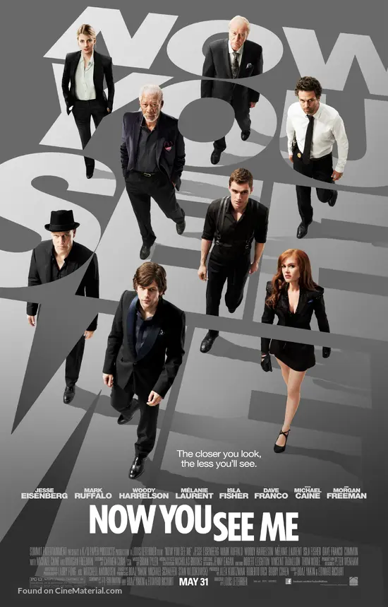 Now You See Me 2013 Movie Poster Now You See Me 2013 Movie Poster