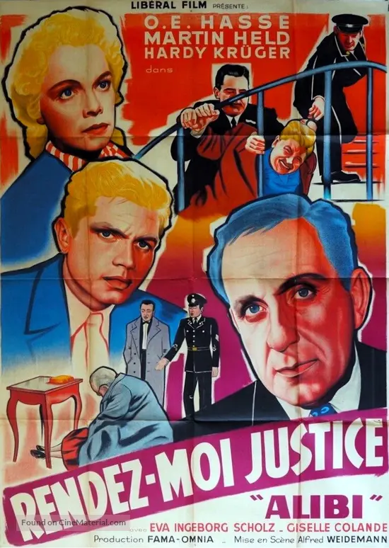 Alibi (1955) French movie poster