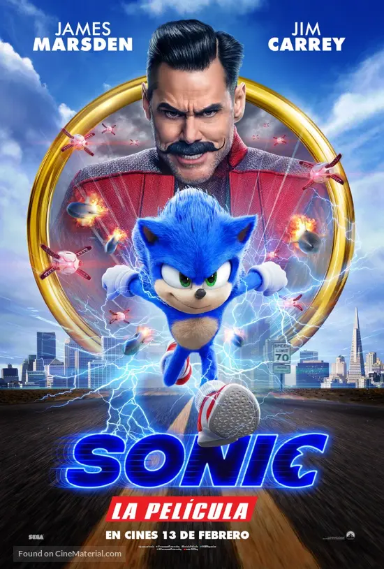 Sonic the Hedgehog (2020) Argentinian movie poster