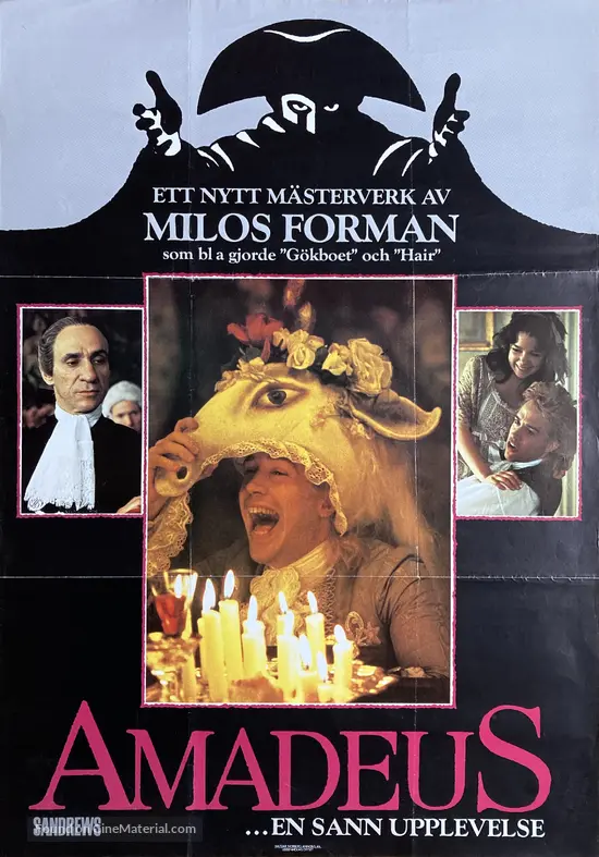 Amadeus (1984) Swedish movie poster