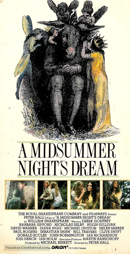 A Midsummer Night's Dream (1968) vhs movie cover