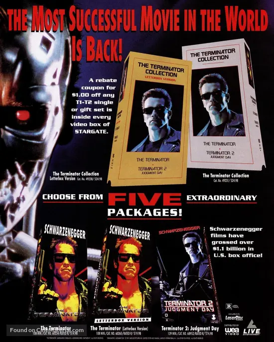 Terminator 2: Judgment Day (1991) video release movie poster