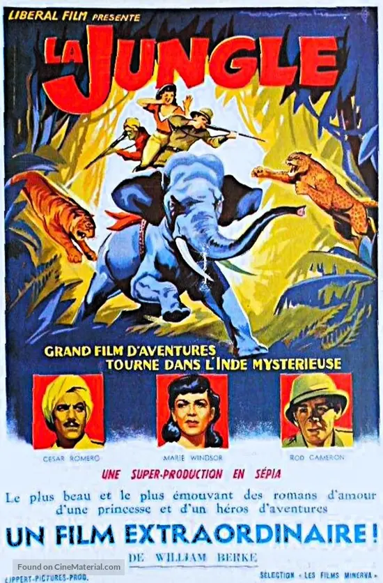 The Jungle (1952) French movie poster