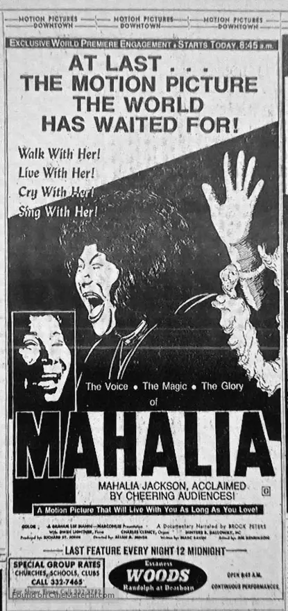 Mahalia (1975) newspaper ad