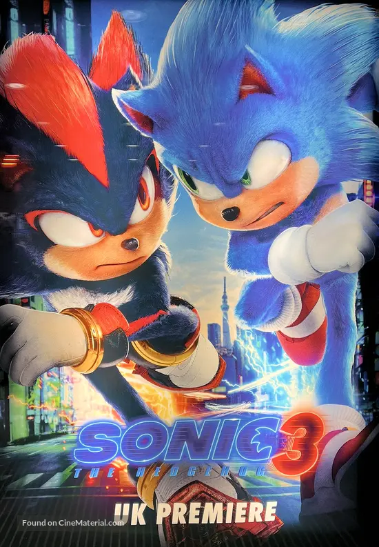 Sonic the Hedgehog 3 (2024) British movie poster