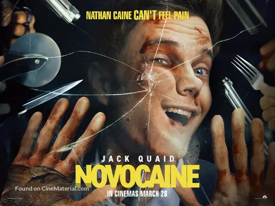 Novocaine (2025) British movie poster