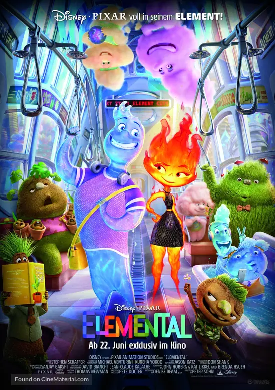Elemental (2023) German movie poster