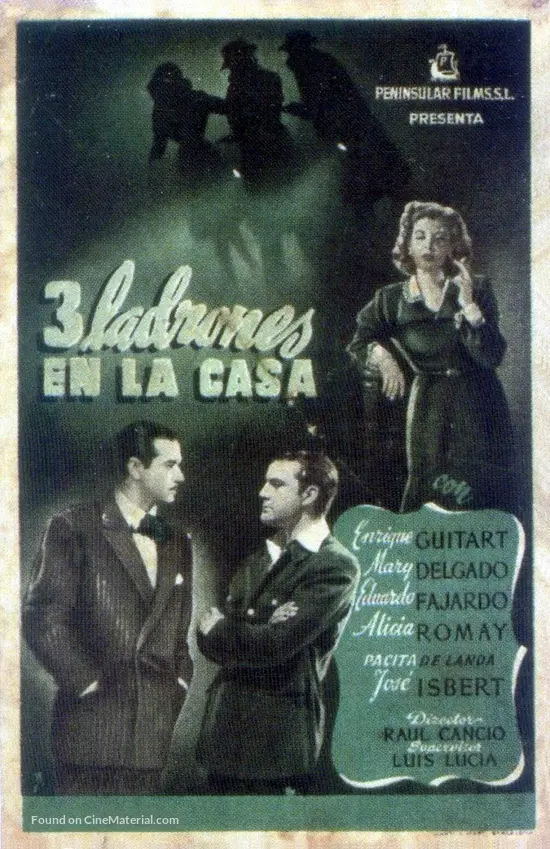 Tres ladrones en la casa (1950) Spanish movie poster