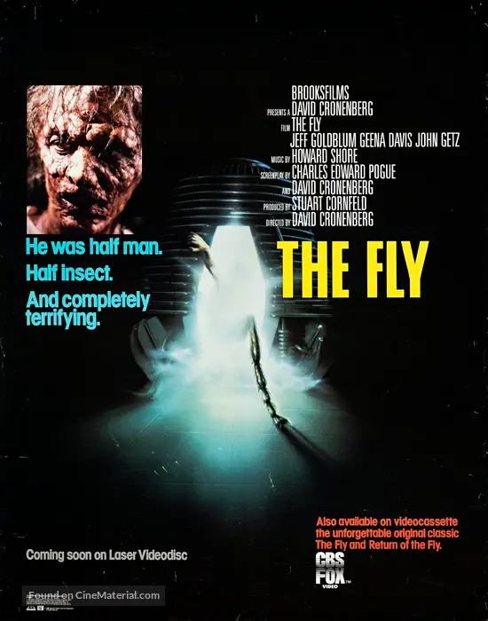 The Fly (1986) video release movie poster