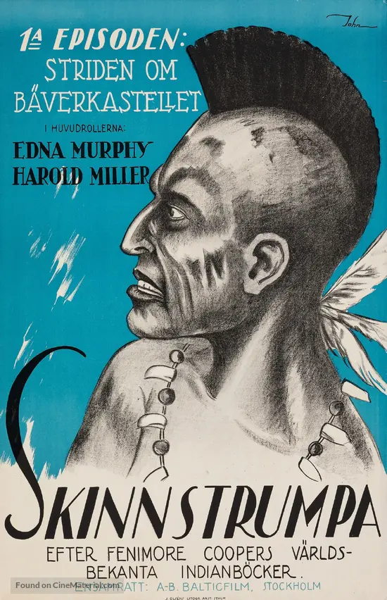 Leatherstocking (1924) Swedish movie poster