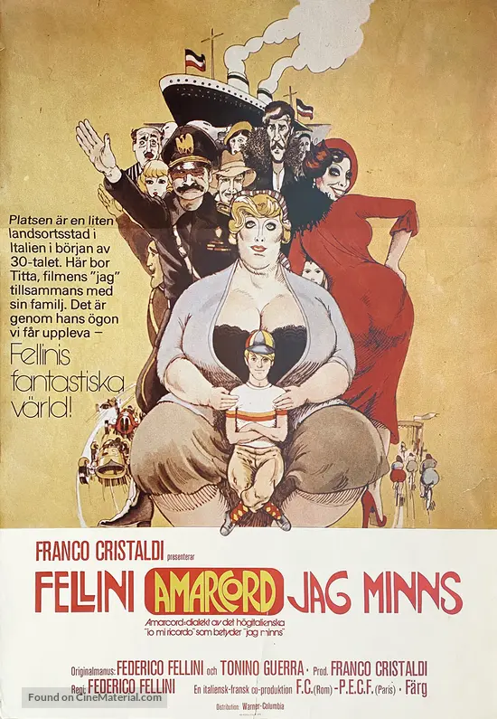 Amarcord (1973) Swedish movie poster