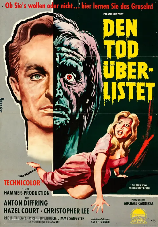 The Man Who Could Cheat Death (1959) German movie poster